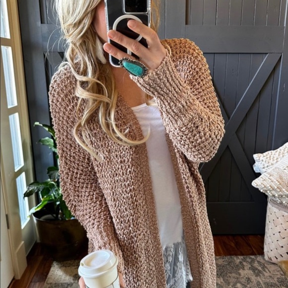 Shop_Fig | Sweaters | New Blush Pink Oversized Long Knit Spring ...